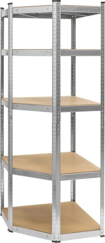 Skladový regál rohový REBEL RB-1254 180x40x70, kovový zinkovaný