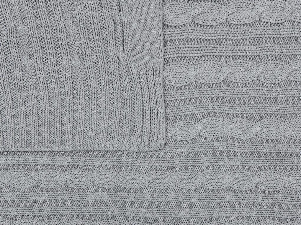 Bavlněná deka 110 x 180 cm světle šedá ANAMUR Beliani