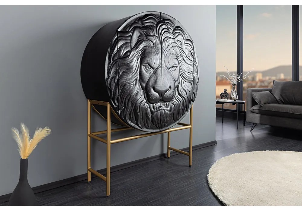 Massive home | Vysoká komoda Lion 160cm masiv mango black