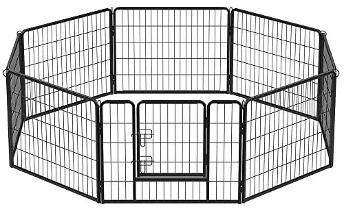 Goleto Kovová ohrádka pro pejsky a štěňata 8-dílná | 77 x 60 x Ø 210cm