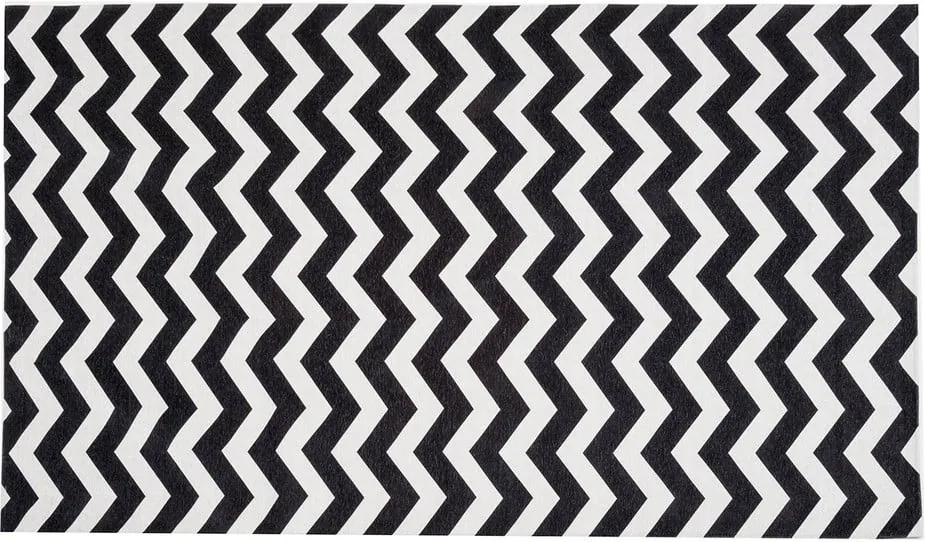 Vysoce odolný kuchyňský koberec Webtappeti Optical Black White, 60 x 220 cm