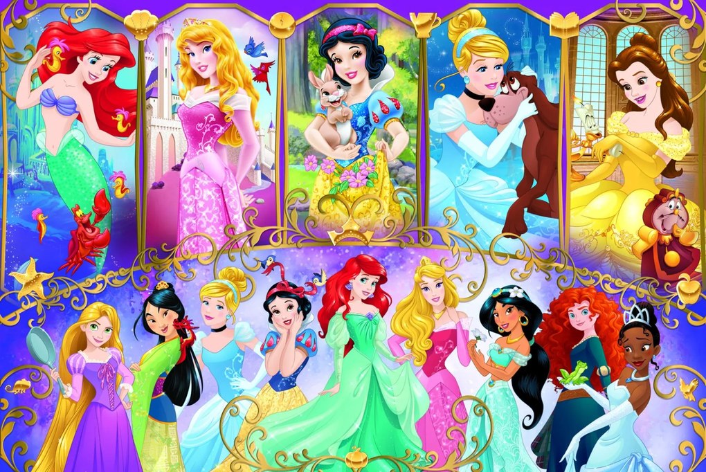 Trefl Puzzle Portréty princezen Disney 41x27,5cm 160 dílků v krabici 29x19x4cm