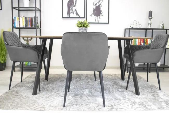 Set dvou jídelních židlí NOLA šedé (černé nohy) 2ks