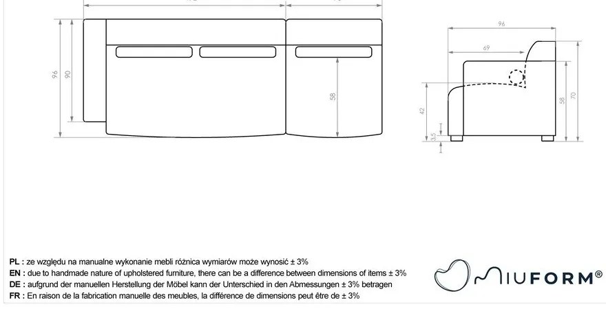 Béžová lenoška (levý roh) Flex Felix – Miuform