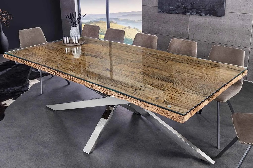 Designový jídelní stůl Shark 220 cm teak