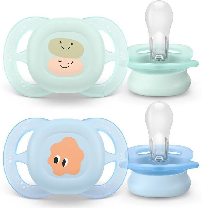 PHILIPS AVENT Šidítko Ultrastart obrázek 0-2m 2 ks Philips Avent Chlapec