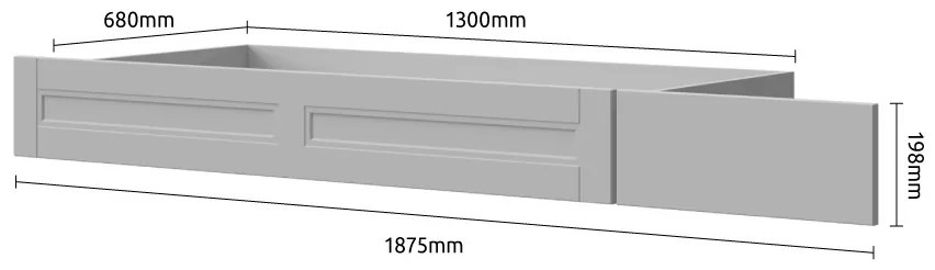 Šuplík pod postel Artis - šedá/ořech pacific