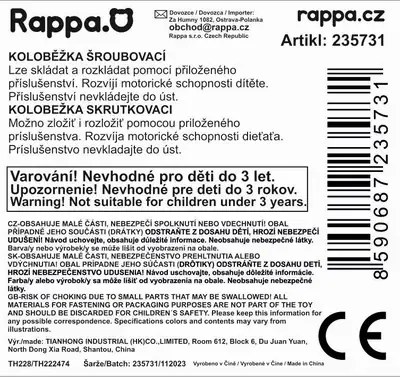 RAPPA Šroubovací mini koloběžka / 10 cm