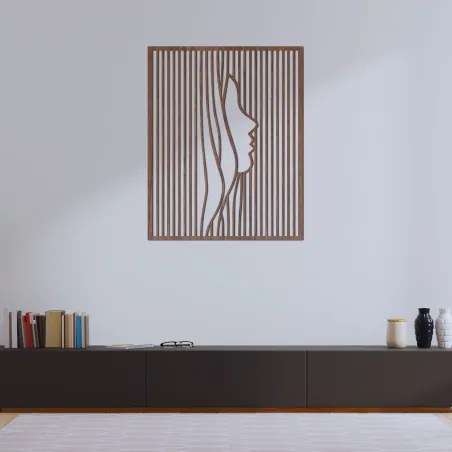 Elegantní dřevěná nástěnná dekorace – Iluze obličeje | SENTOP HDF0474