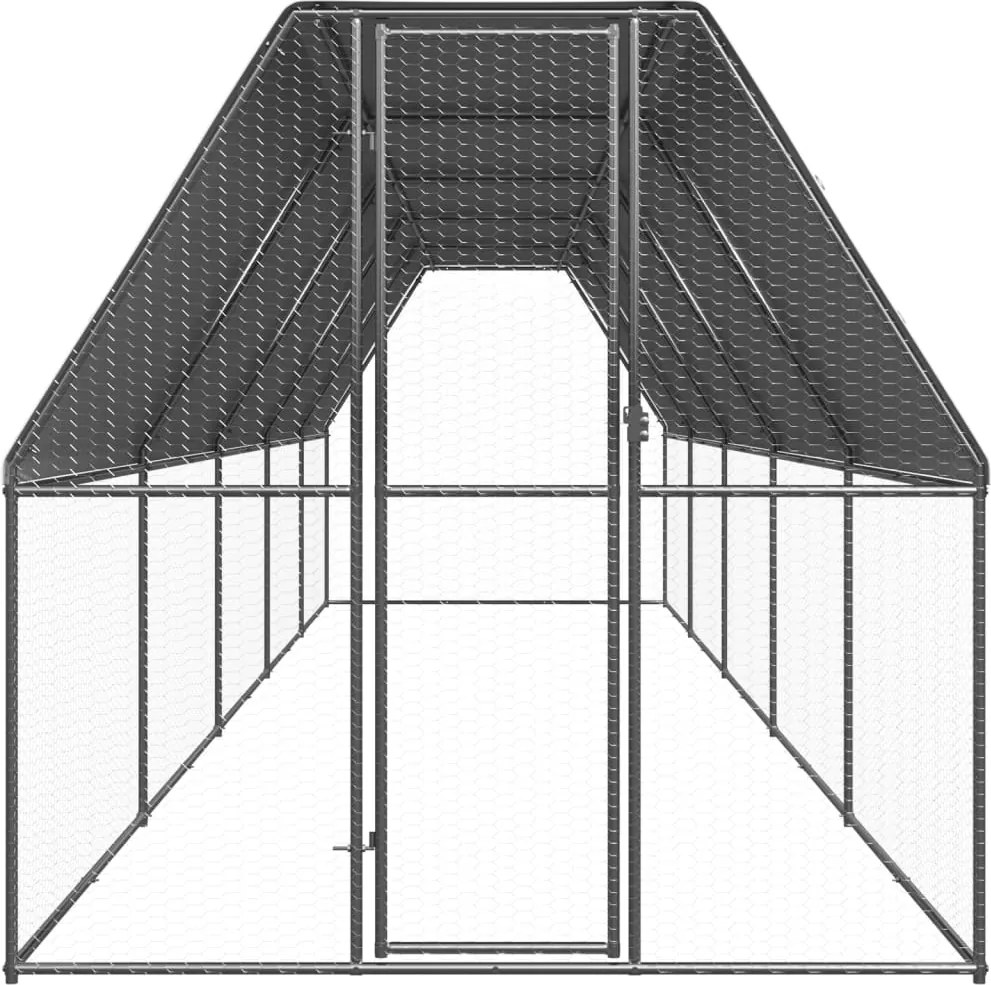 Venkovní klec pro kuřata 2x10x2 m pozinkovaná ocel 3154374