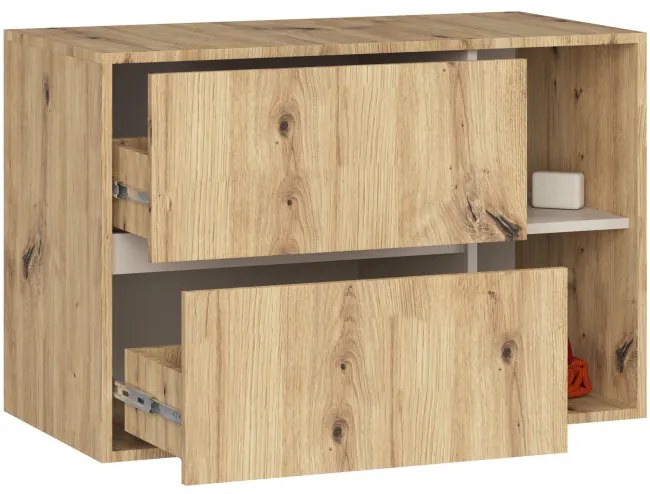 Skříňka pod umyvadlo VAMI Š90 2SZ dub artisan / kašmír