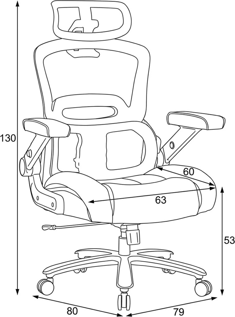 Ergonomická kancelářská židle AIR - černá síťovina / látka