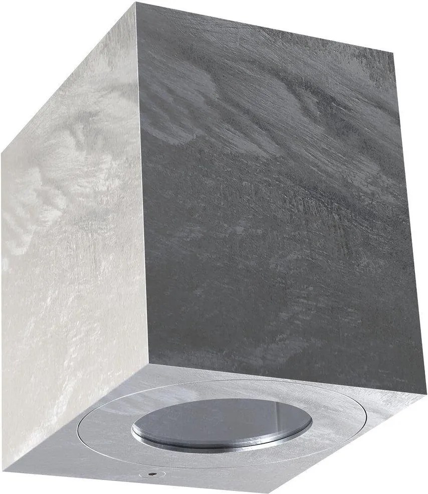 NOR 49711031 Venkovní nástěnné svítidlo Canto Kubi 2 2x5W LED galvanizovaná ocel čirá - NORDLUX