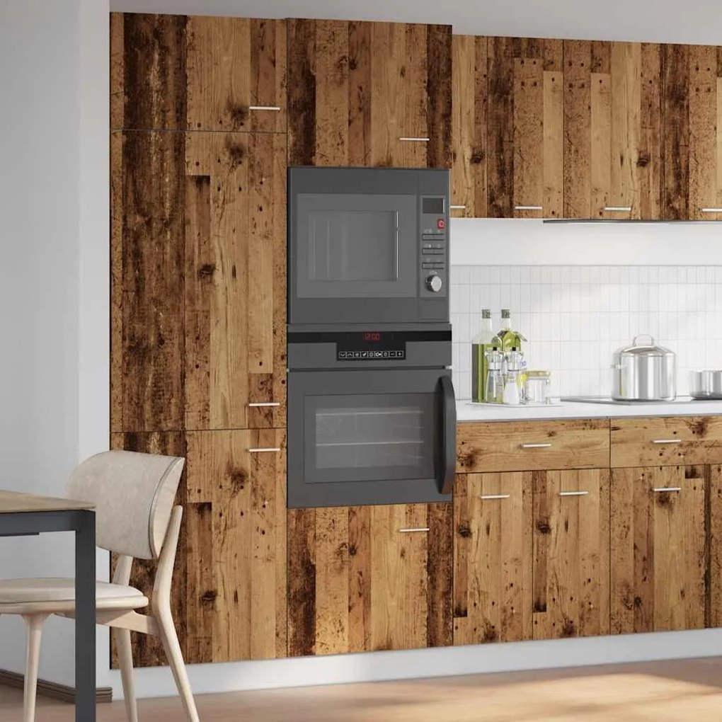 Skříňka Na Mikrovlnku Old Wood 60X57X207 Cm Kompozitní Dřevo Staré Dřevo