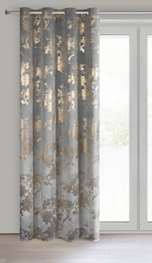 ZATEMŇOVACÍ ZÁVĚS NA KROUŽCÍCH CELIA 140X250 CM VZOROVANÁ