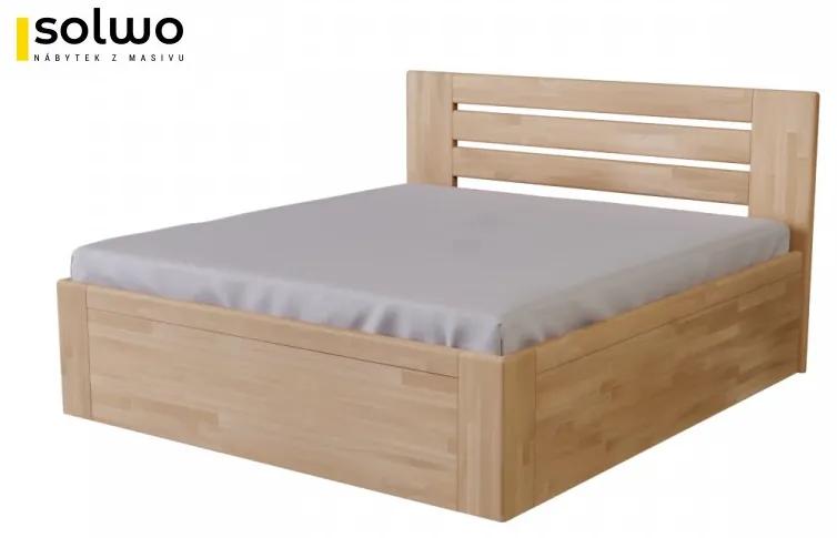 Masivní postel TANGO - Solwo Design Dřevo a odstín oleje: BUK Cink - Olej odstín BO103, Rozměr spací plochy: 200x200