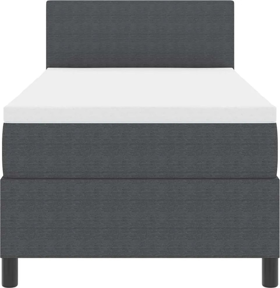 Postel s boxspringem s čelo Tmavě šedá a bílá 80 x 200 cm 3337488
