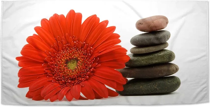 Sablio Ručník Gerbera s kameny - 30x50 cm