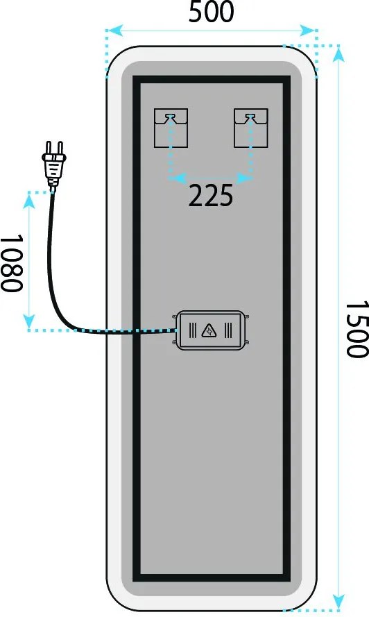 Rea Rea, Zrcadlo LED 150x50cm MOL-SQ, HOM-01527