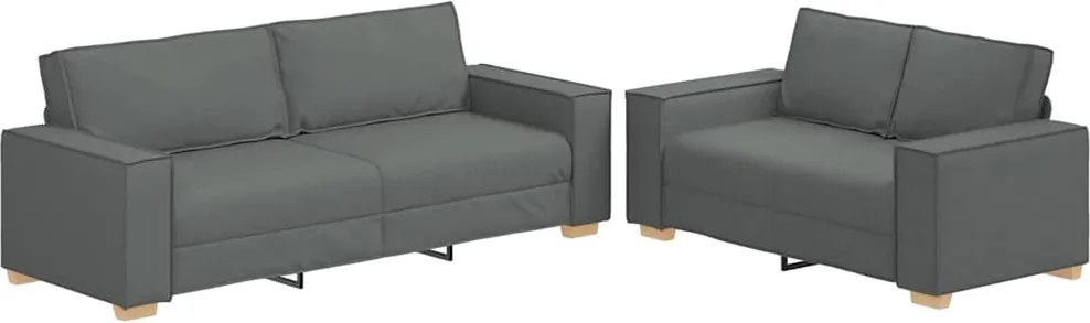 2dílná sedací souprava s poduškami tmavě šedá textil 3324692