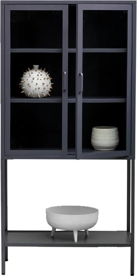 Šedá ocelová vitrína 75x150x35 cm Acier – Premier Housewares