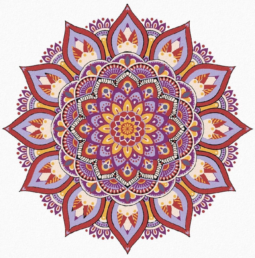 zuty zuty - malování podle čísel - mandala iv, 40x50 cm, plátno