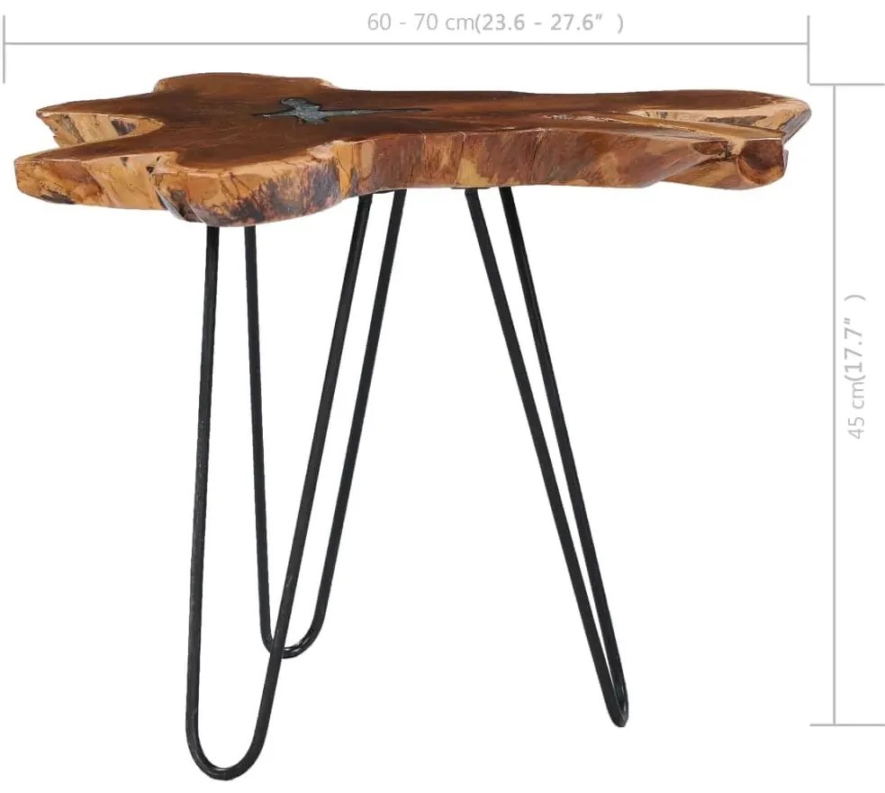 Konferenční stolek 70 x 45 cm masivní teak a polyresin - Default Title