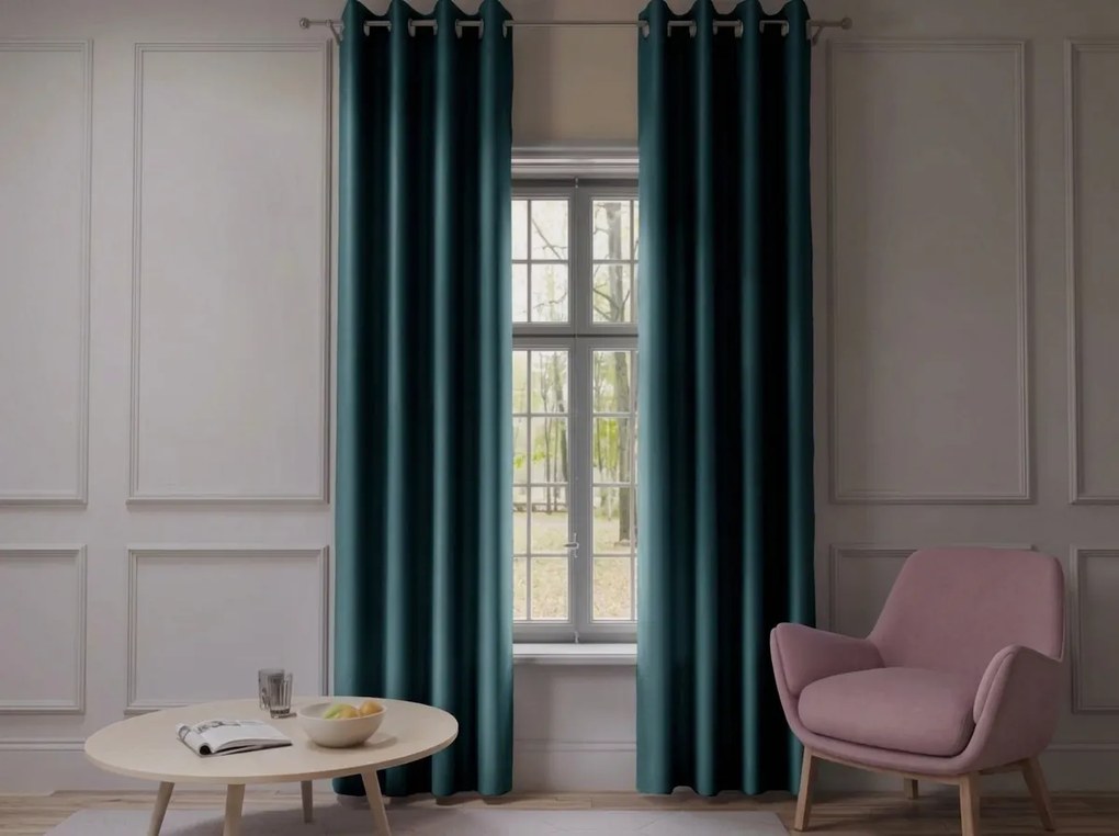 2x Tyrkysový závěs OXFORD 140x250 cm