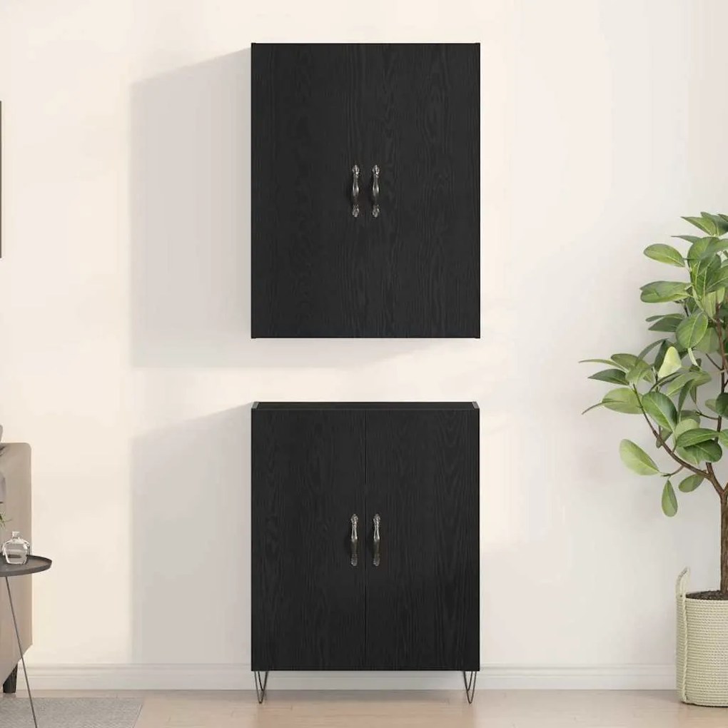 Vysoký bufet 2 ks Černý dub 69,5 x 34 x 180 cm Kompozitní dřevo 3333108