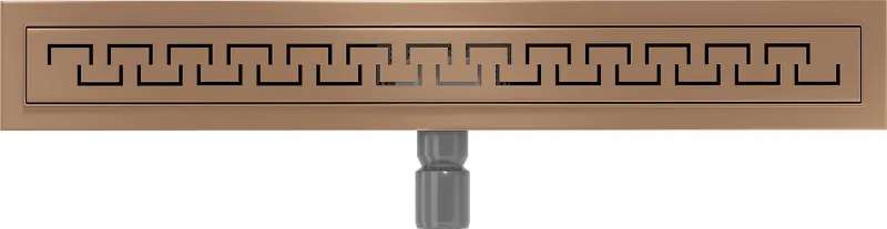 Mexen Flat, lineární podlahový žlab 60 cm, M15, měděná matná, 1C24060-15