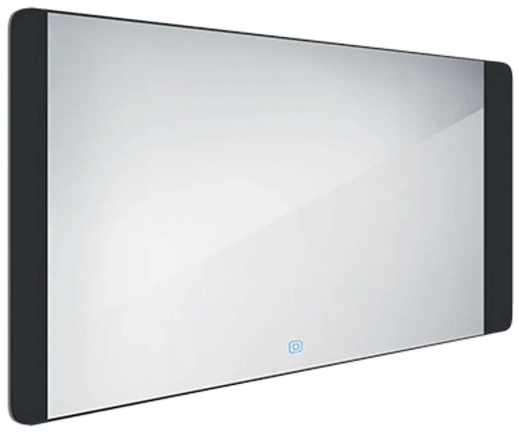 Nimco - Zrcadlo s LED osvětlením, 120x65 cm, dotykový senzor, hliník/černá ZPC 42006V-90