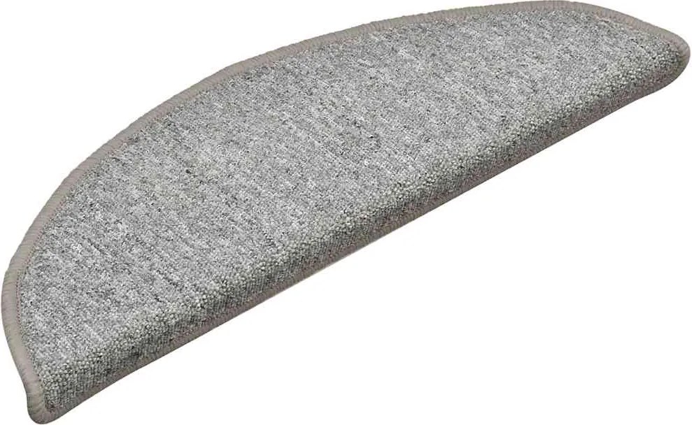 Schodové rohože 15 ks 56 x 17 x 3 cm světle šedé, půlkulaté 322370