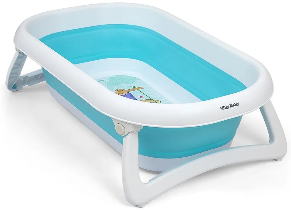 Dětská skládací vanička s výpustí Milly Mally Aqua modrá