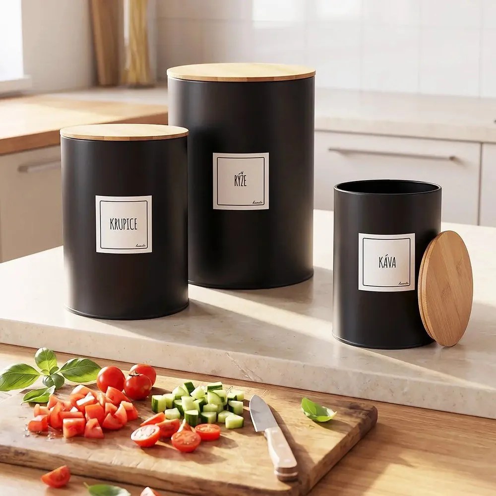 Kovová dóza na potraviny Black – Orion