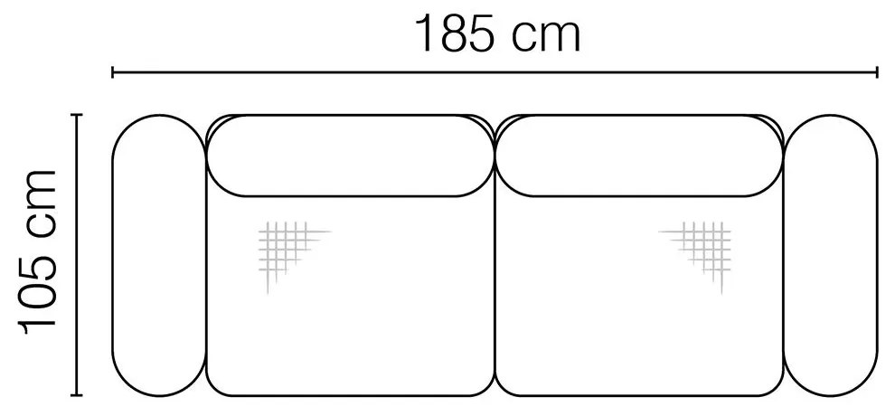 Pohovka ROSSO sofa 2 | 185 cm | NEROZKLÁDACÍ | výběr tkanin