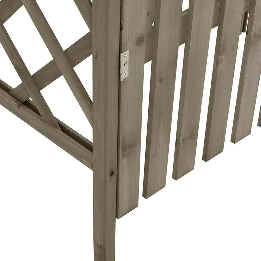 Pergola s brankou 116 x 40 x 204 cm šedá masivní jedle 316393