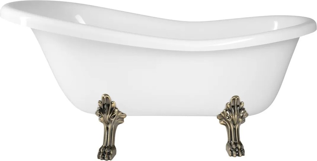 Polysan RETRO vana volně stojící 157 x 76,5 x 73 cm nohy bronz litý mramor bílá 43228