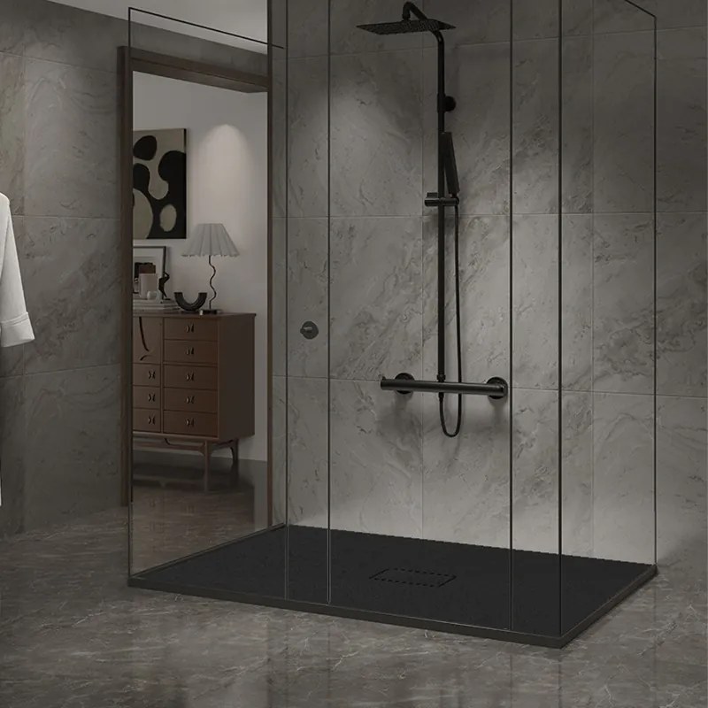 BPS-koupelny Obdélníková akrylátová sprchová vanička HYD-OSV-JUKO 120x100 černá