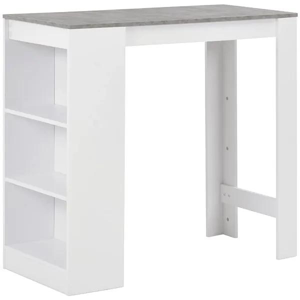 Barový stůl s regálem bílý 110 x 50 x 103 cm