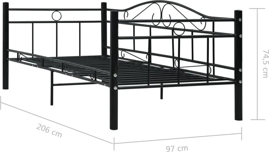 vidaXL Rám denní postele kov 90 x 200 cm [286135] Barva: Bílá