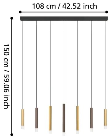 Eglo 39906 - LED Stmívatelný lustr na lanku ESTANTERIOS 7xLED/3,1W/230V 3000K