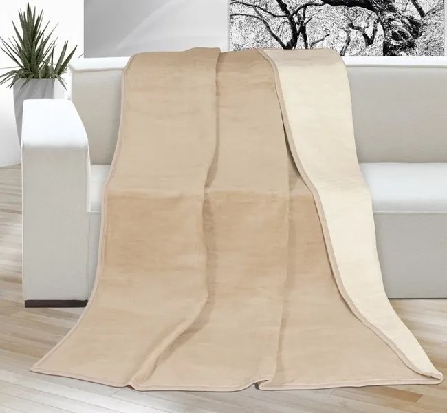 Bellatex Přikrývka KIRA PLUS dvoulůžko 200x230 cm tmavá béžová, světlá béžová