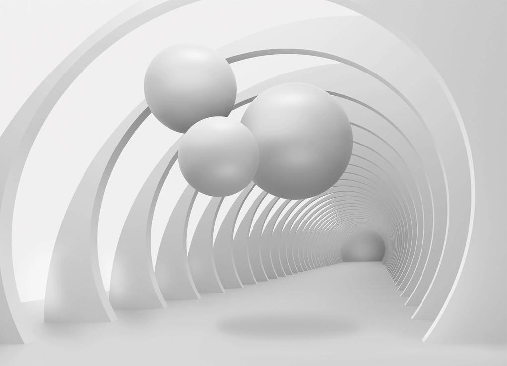 Malvis ® 3D tapeta Bílý tunel Vel. (šířka x výška): 432 x 290 cm