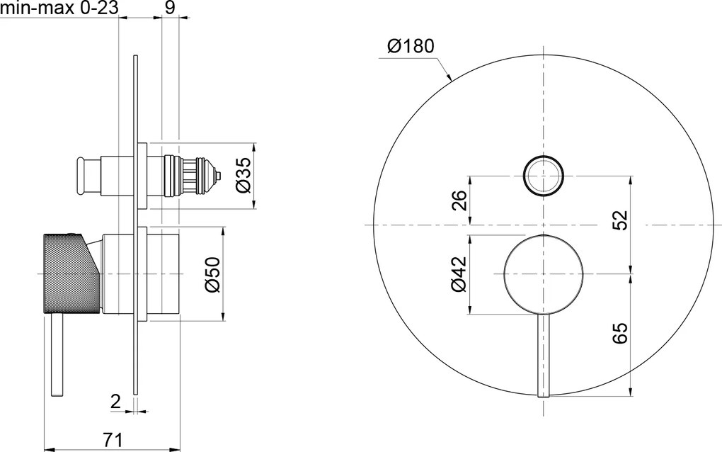 Sapho Sapho, ULTRASAN podomítková sprchová baterie, 2 výstup, černá mat, UT042VB