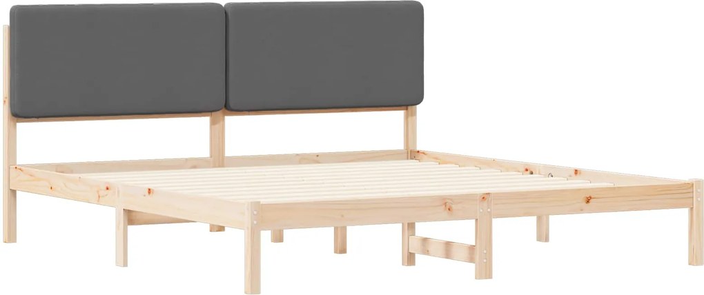 Rám postele s čalouněným čelem s čelo Tmavě šedá 200 x 200 cm 3405563