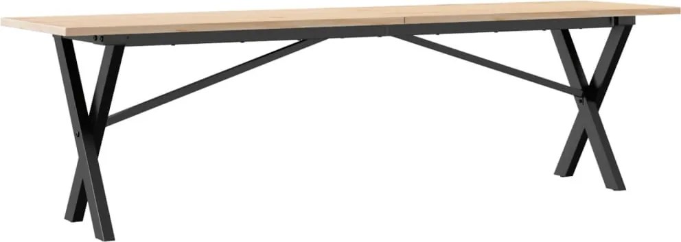 Konferenční stolek s X rámem 160x40x45 cm borové dřevo a ocel 3282690