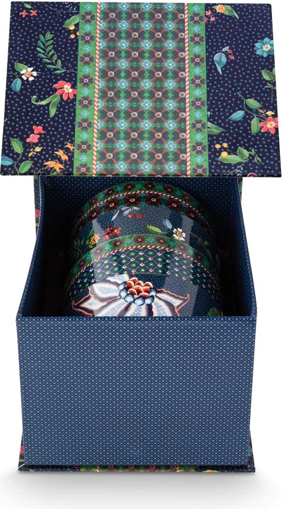 Pip Studio dárkový set misek Oriental Berry Blues Blue 12cm (Luxusní dárkový set s porcelánovými miskami)