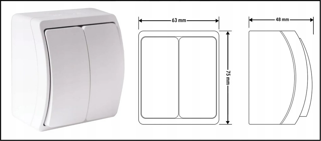 Dvojitý vypínač světel 230V