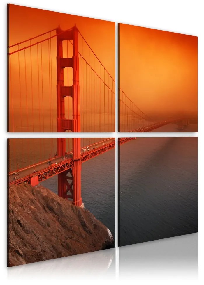 Obraz na plátně Bimago - San Francisco - Most Golden Gate 40x40 cm