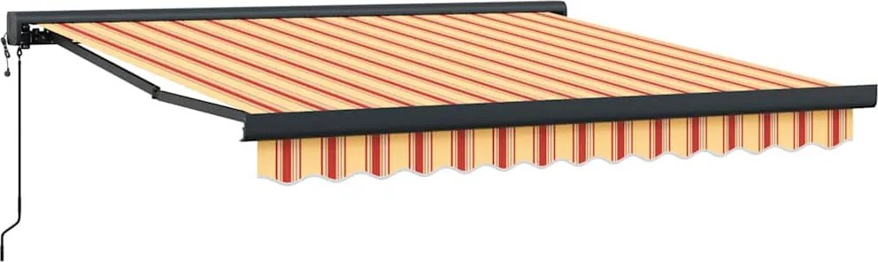 Zatahovací markýza žlutá a bílá 3 x 2,5 m textil a hliník 3154606